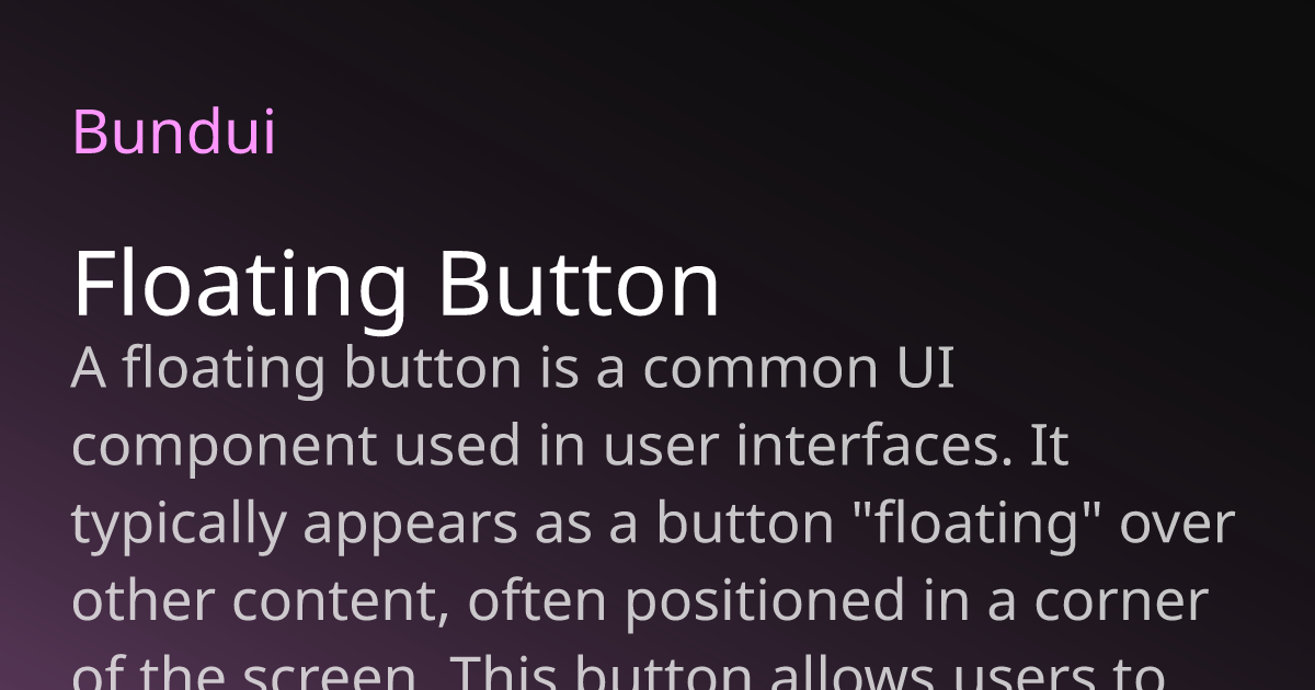 Floating Button - Bundui
