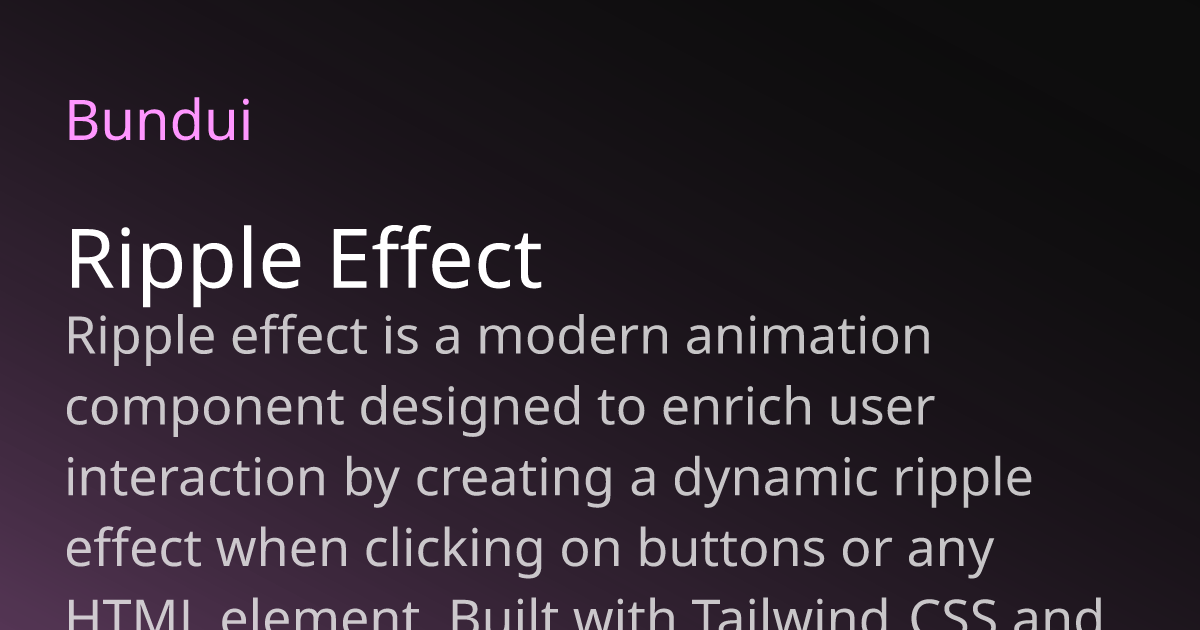 Ripple Effect - Bundui